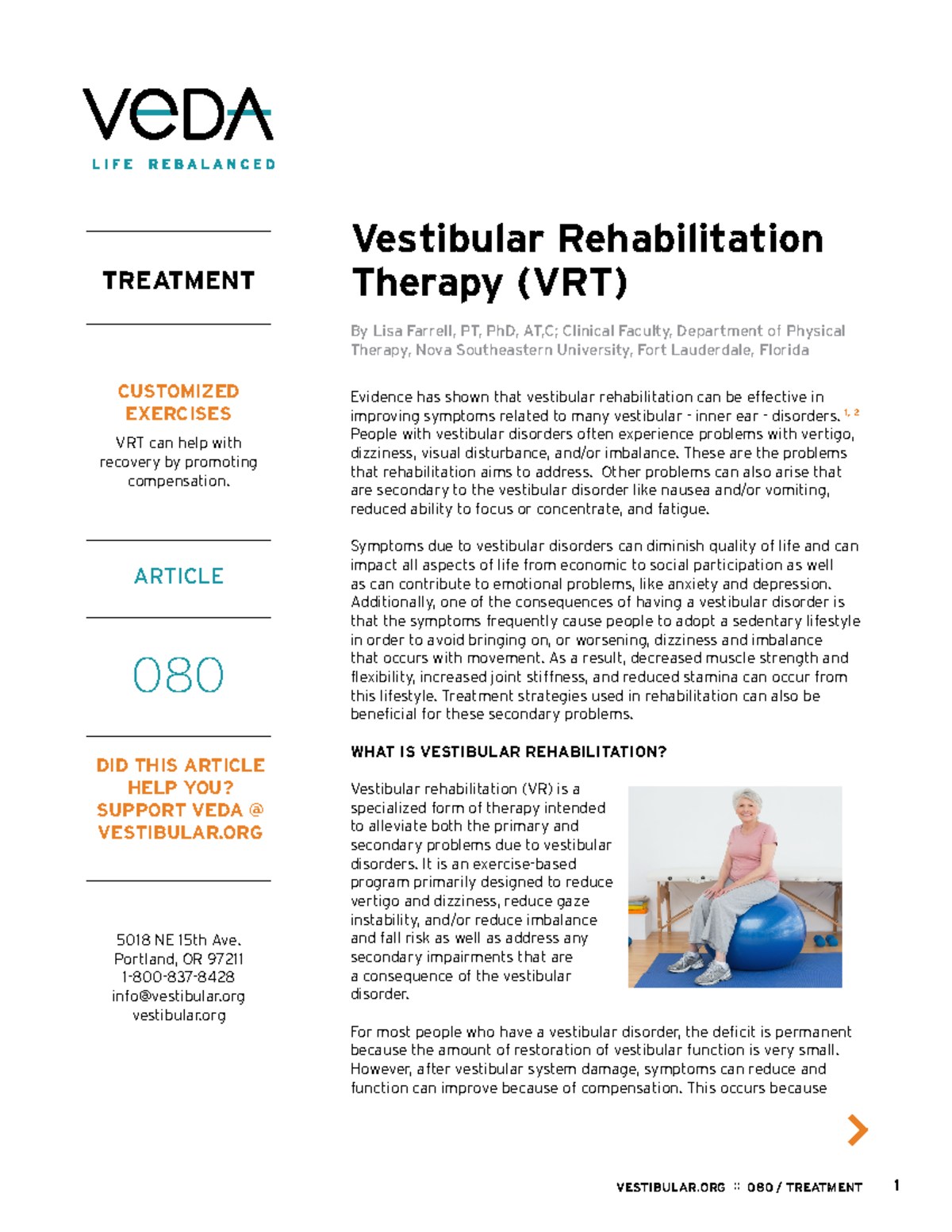 Vestibular-Rehab-Therapy-VRT 80 - Evidence has shown that vestibular ...