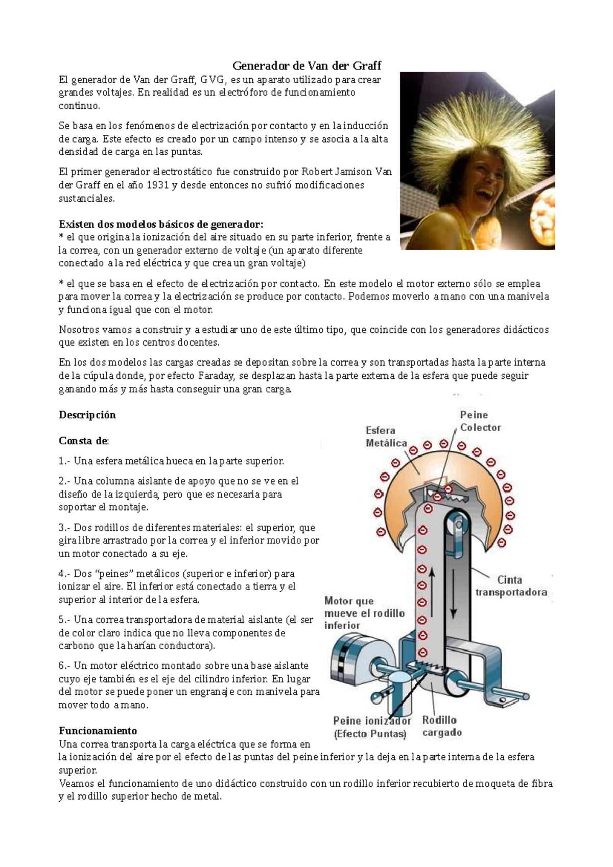 Manual -Van-Der-Graff - Generador de Van der Graff El generador de Van ...