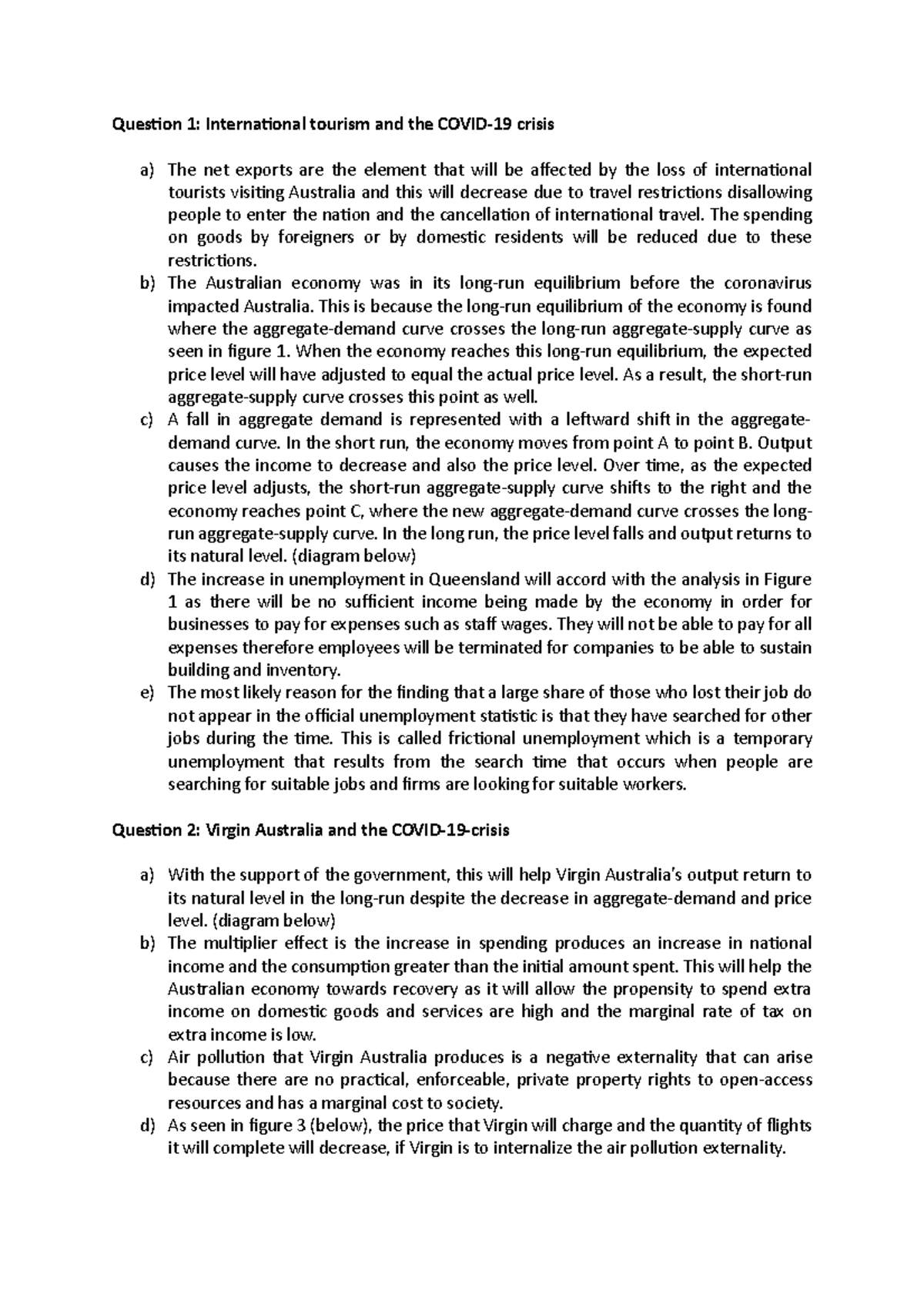 BU1003 Exam Practice - Quesion 1: Internaional tourism and the COVID-19 ...