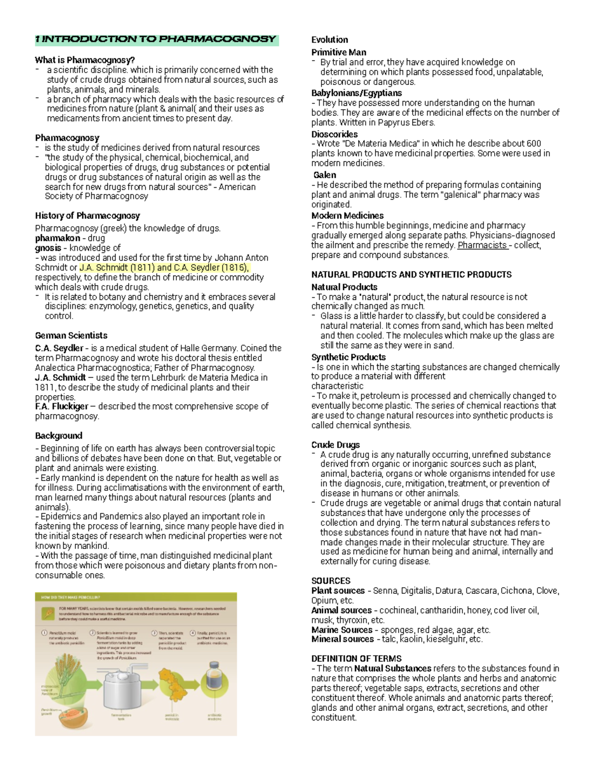 Intro-to-PCOG - Introduction to Pharmacognosy - 1 INTRODUCTION TO ...