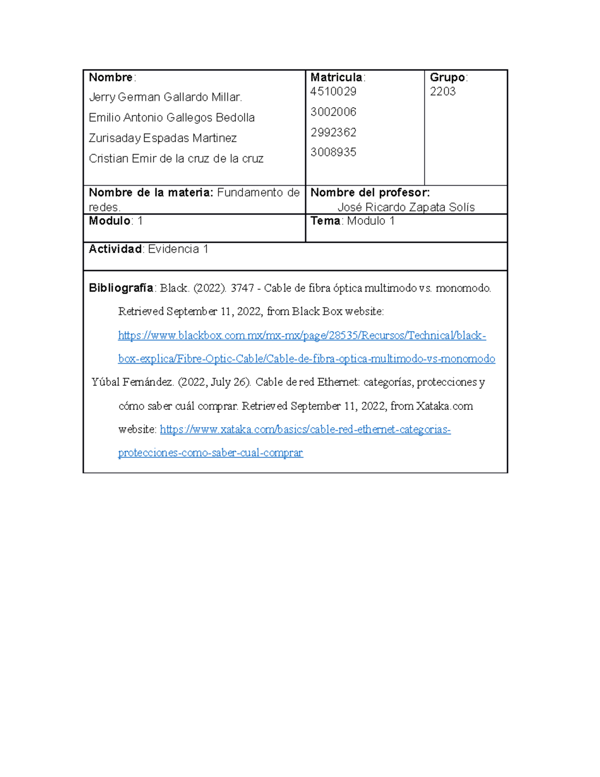 Evidencia 1 - Fundamentos de redes - Nombre: Jerry German Gallardo ...