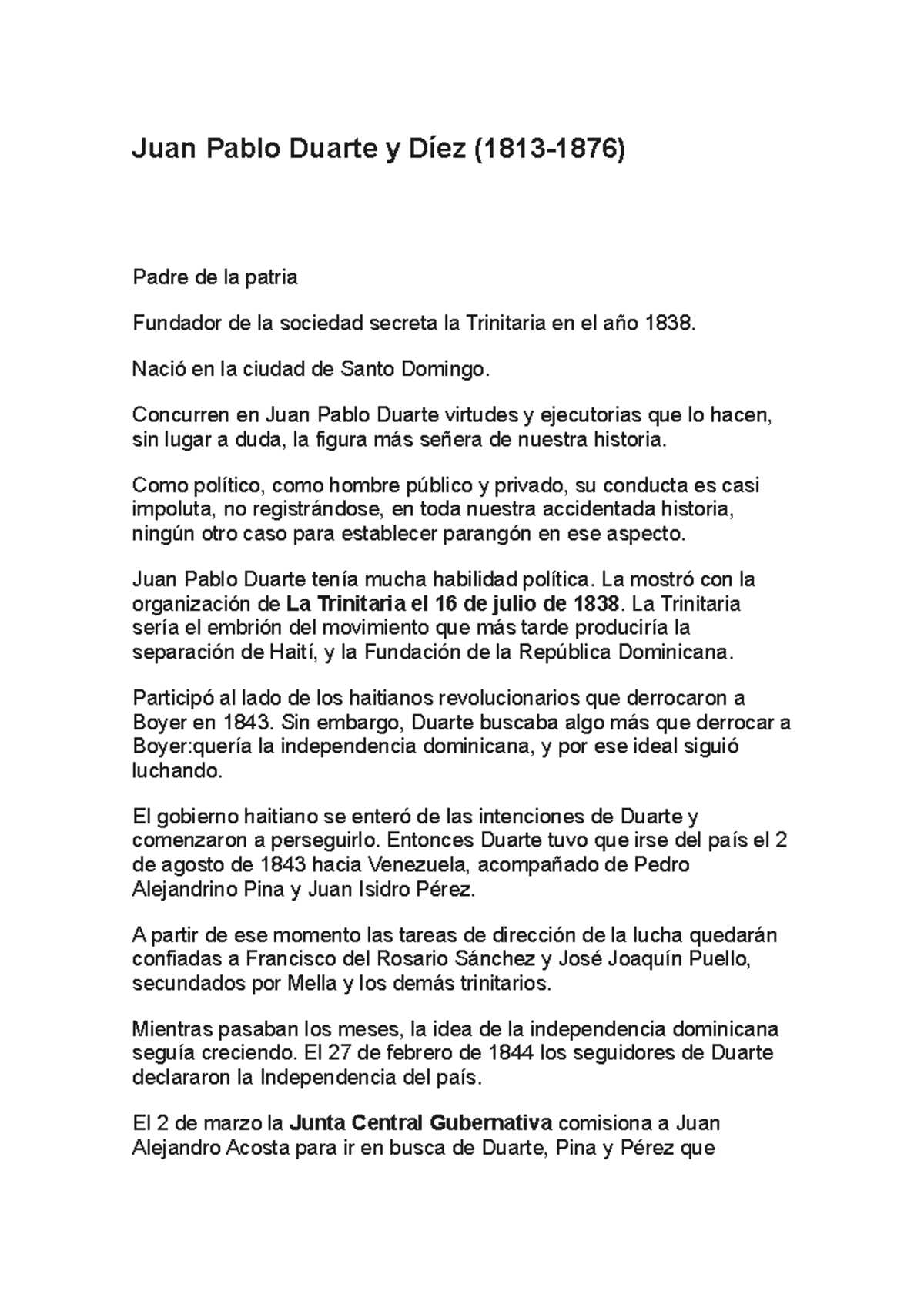 Juan Pablo Duarte y Díez - Juan Pablo Duarte y Díez (1813-1876) Padre ...