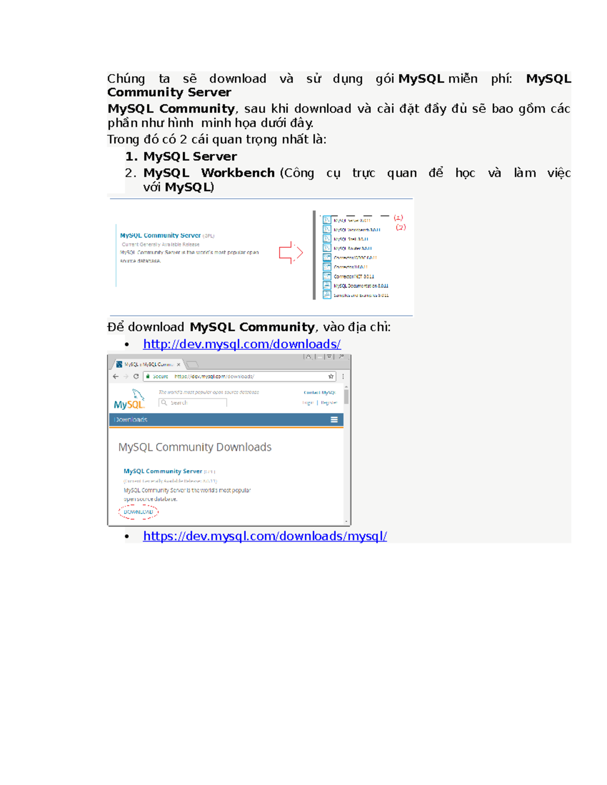 Cài đặt và cấu hình My SQL - Chúng ta sẽ download và sử dụng gói MySQL ...