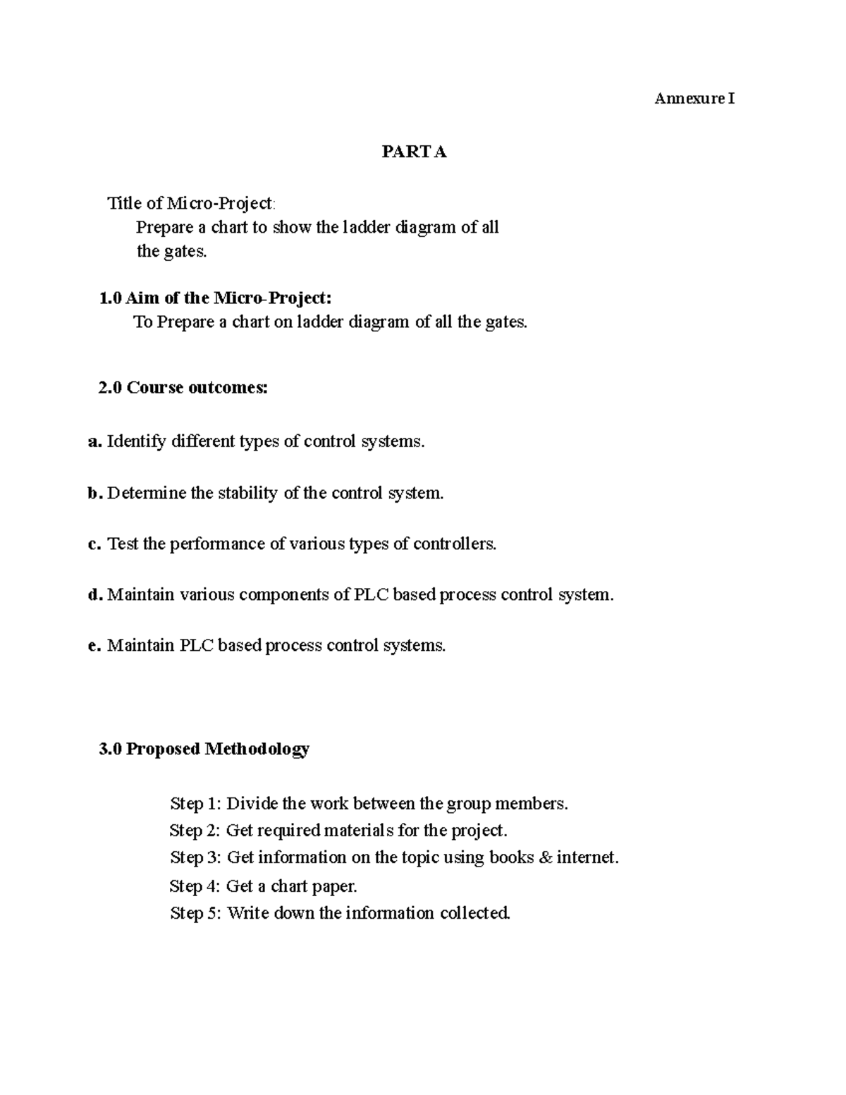 CSP Micro Projrct 40,41 - Annexure I PART A Title of Micro-Project ...