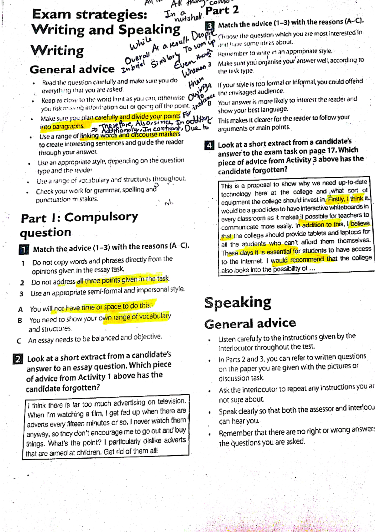 CAE- English C1 - Exam strategies: In Part 2 nutshell 3 Match the ...