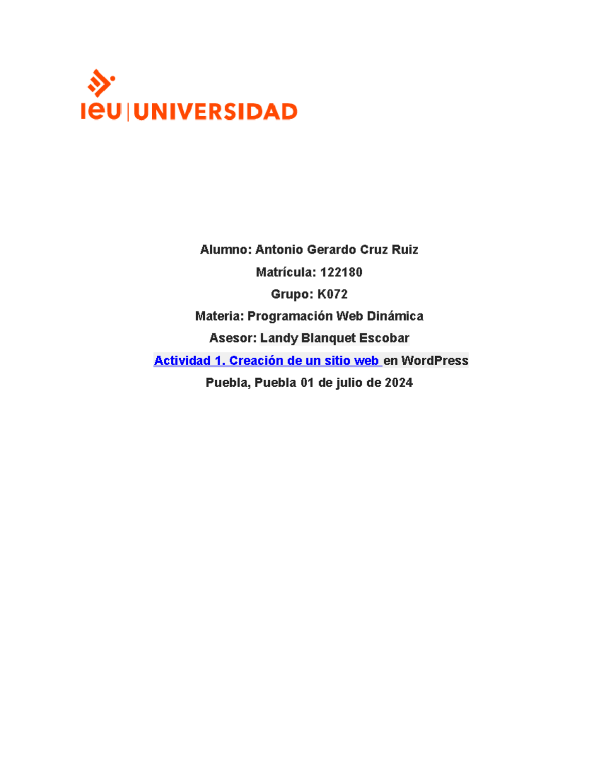 Actv 4 Gerardo cruz - actividad 4 - Alumno: Antonio Gerardo Cruz Ruiz ...