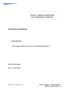 Assignment 4 - Records Mangement and Documentation - Anderson College Role of the PSW Assignment ...