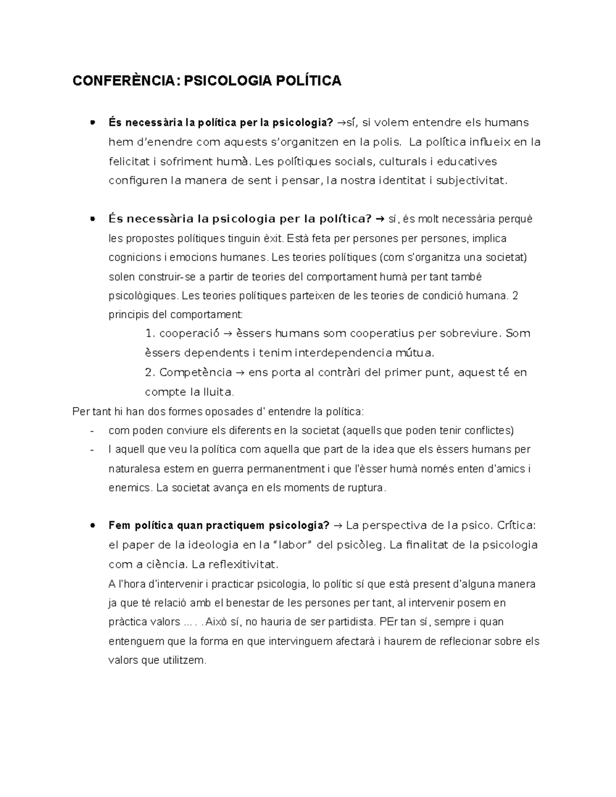 Conferència psicologia política - CONFERÈNCIA: PSICOLOGIA POLÍTICA És ...