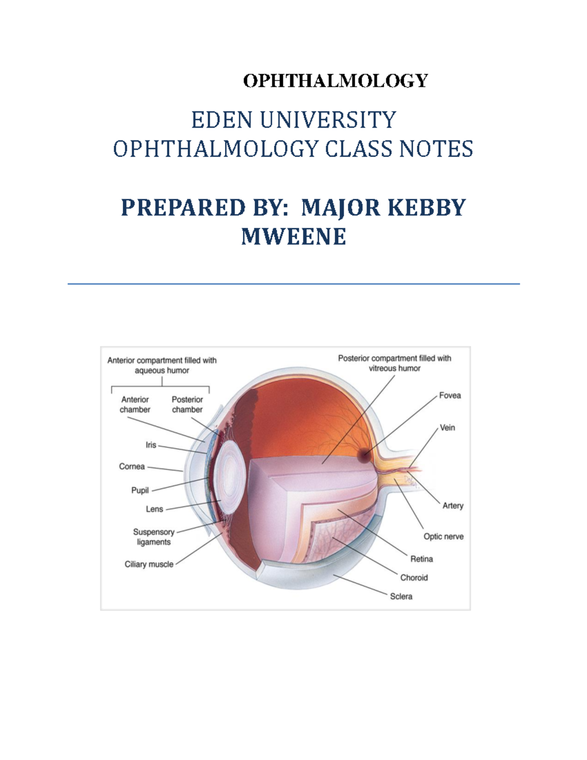 Ophthalmology - Internal Medicine - OPHTHALMOLOGY EDEN UNIVERSITY ...