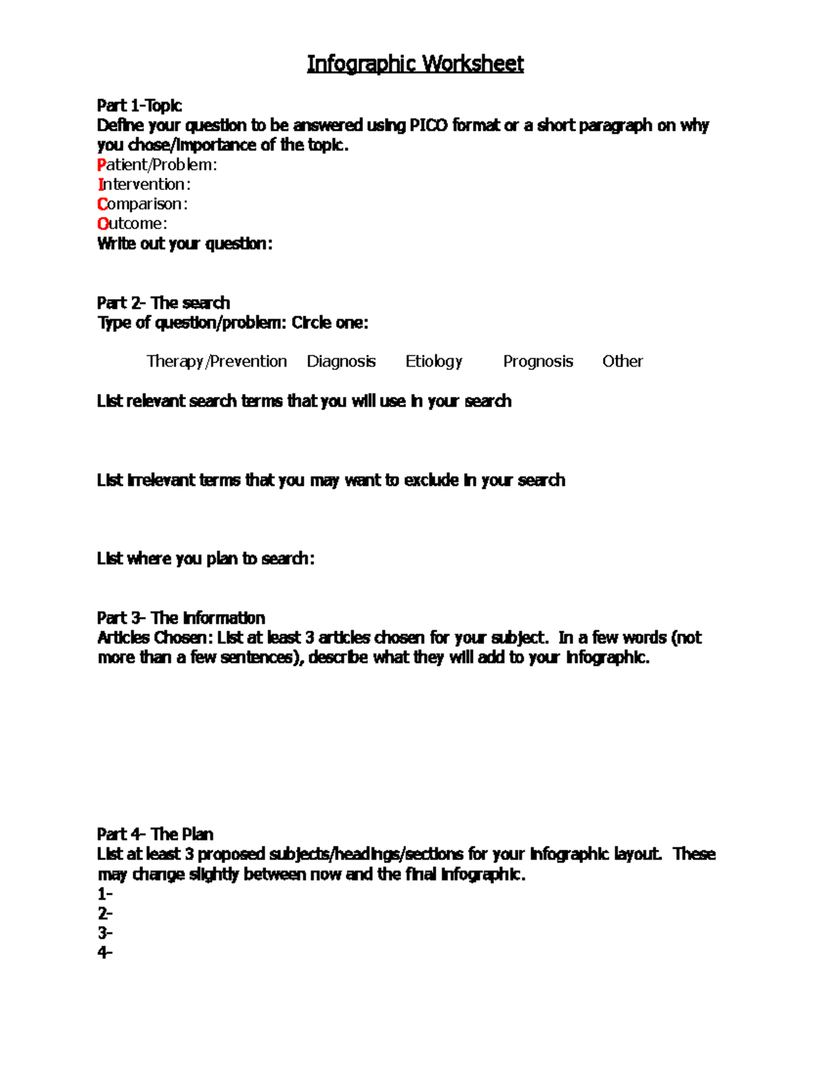 2236 Infographic Outline - Infographic Worksheet Part 1 - Topic Define ...