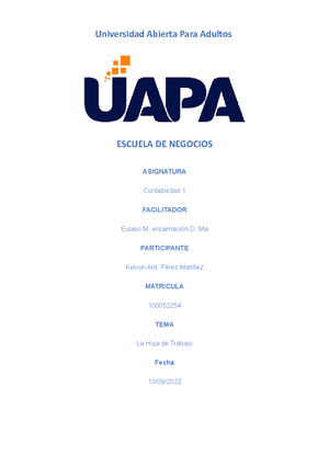 Pemsun UAPA - LICENCIATURA EN CONTABILIDAD EMPRESARIAL Pénsum vigente a ...