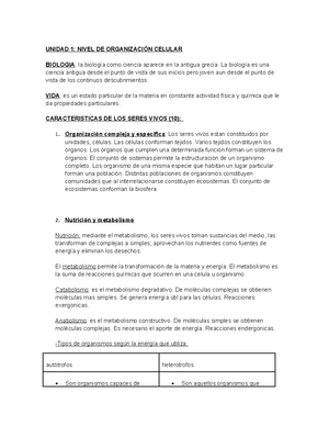TP 1 La Célula - Biologia Humana 2023 - Biología Humana Lic. y Prof. en Psicología Trabajo ...
