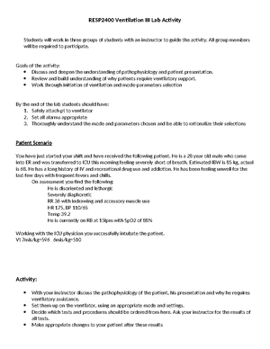 RT Formula Quick Reference - RT FORMULA QUICK REFERENCE Minute ...