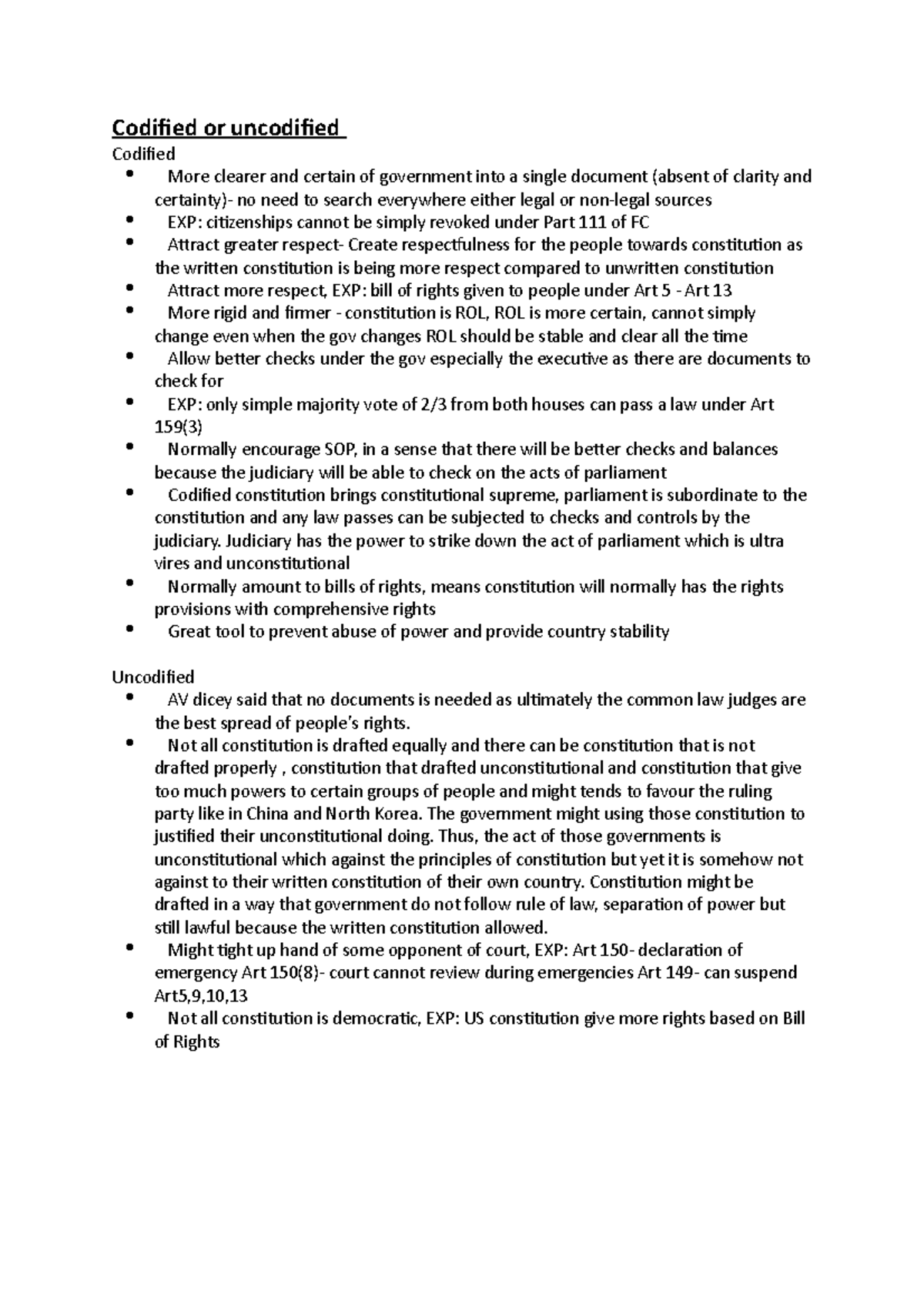 Consti-Codified or uncodified - Codified or uncodified Codified More ...