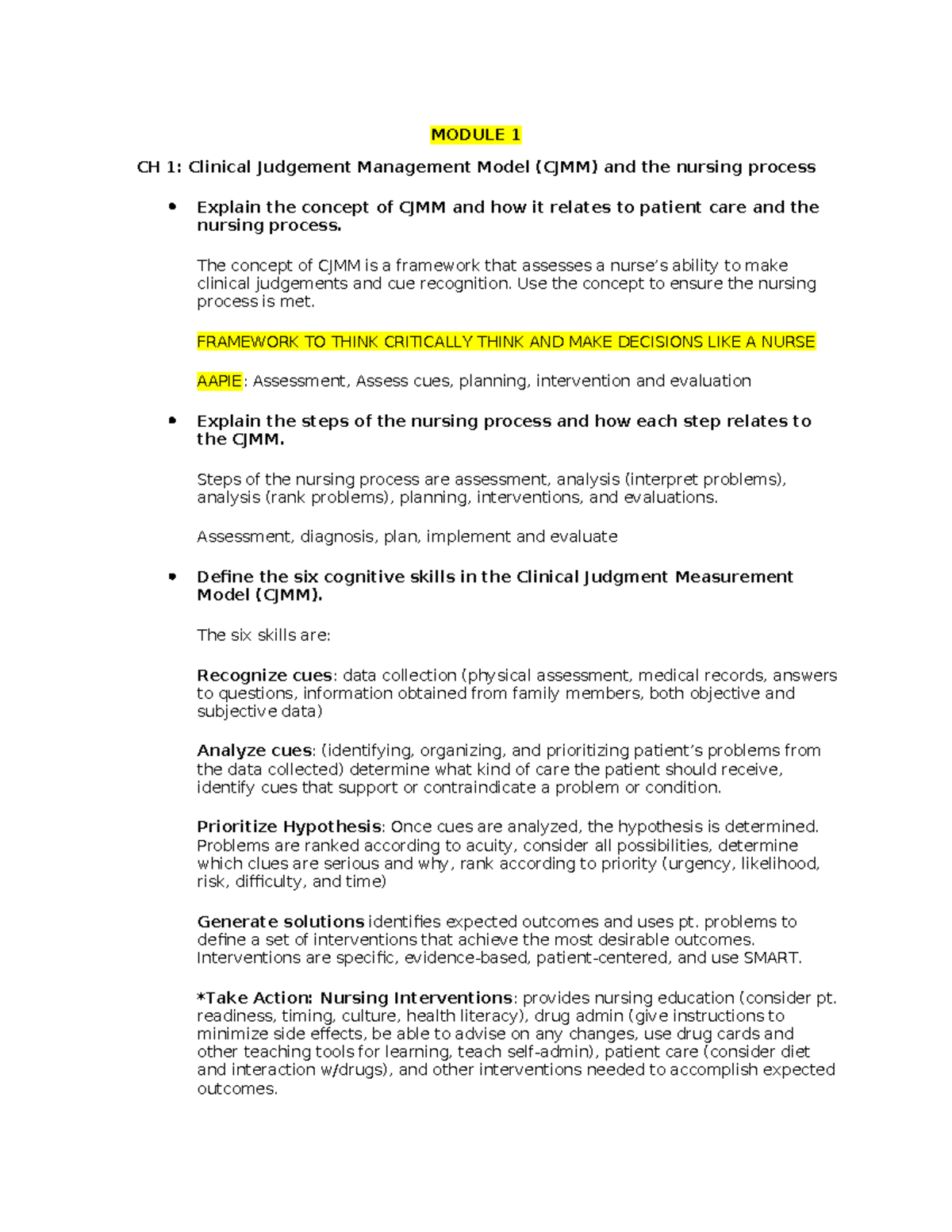 Pharmpath Study Guide - Exam 1 Pharm Accelerated - MODULE 1 CH 1 ...