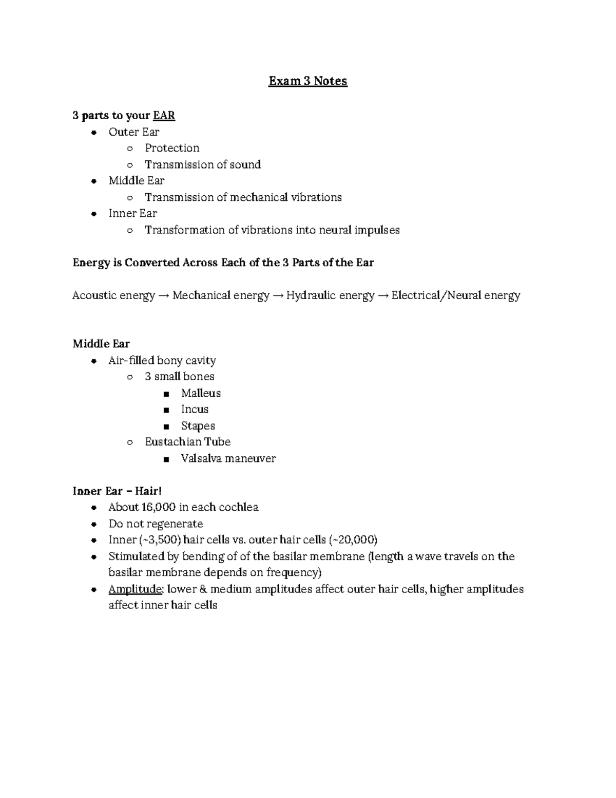 Exam 3 Notes - Right hemisphere disorder, aphasia, parts of the ear ...