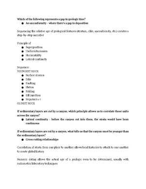 GSCI 1052 Lab 7 (Geologic Time) worksheet Student - Name