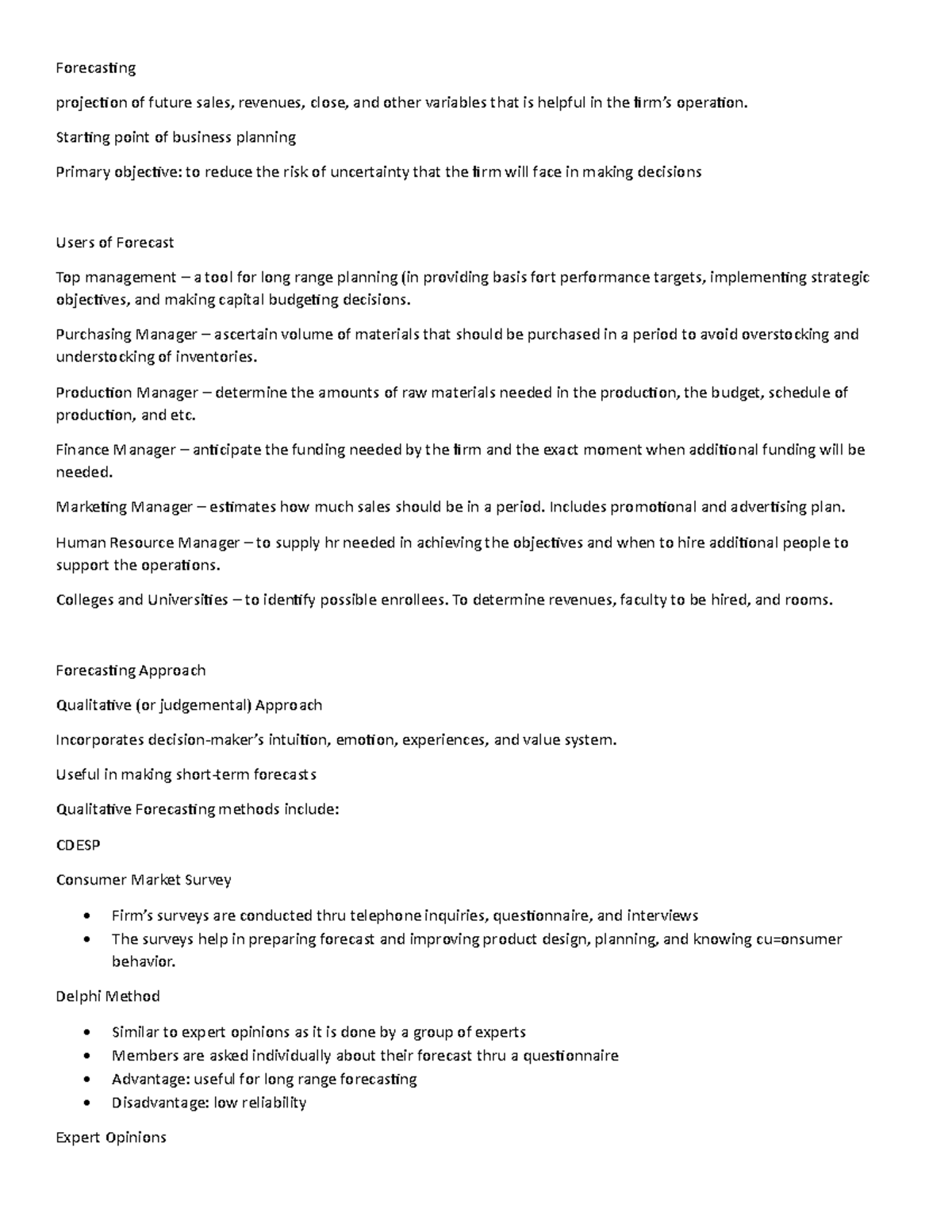 Forecasting - simple notes - Forecasting projection of future sales ...