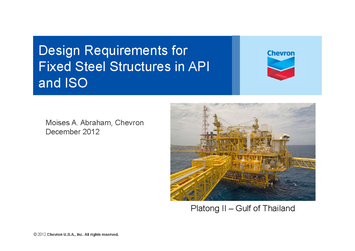 Scribd - Chevron U.S., Inc. All rights reserved. Design Requirements ...