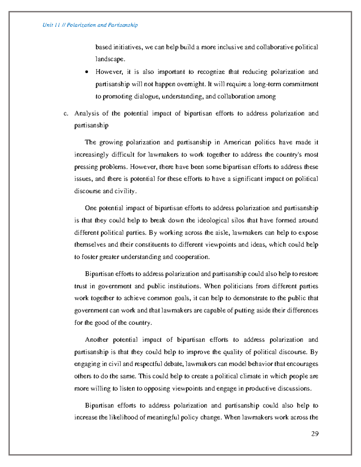 Pages 29-33 UNIT 11 Polarization and Partisanship - based initiatives ...