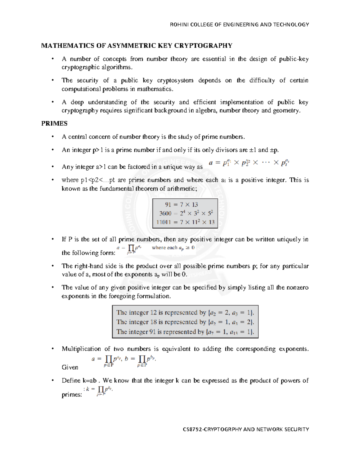 Rohini 3162015 8832 - MATHEMATICS OF ASYMMETRIC KEY CRYPTOGRAPHY A ...