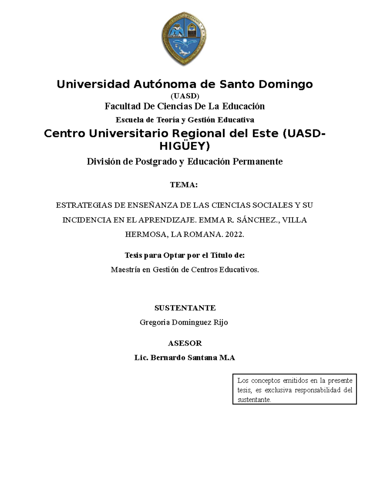 Anteproyecto Maestria Gestion Educativa - Universidad Autónoma de Santo ...