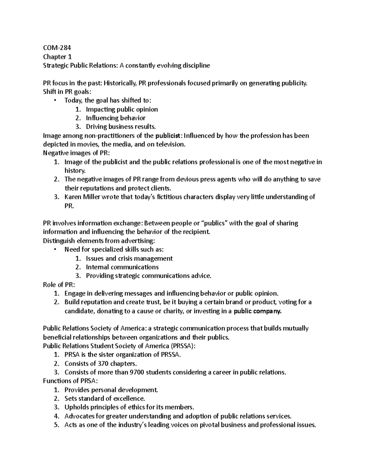 COM Chap 1 - Strategic Public Relations: A constantly evolving ...