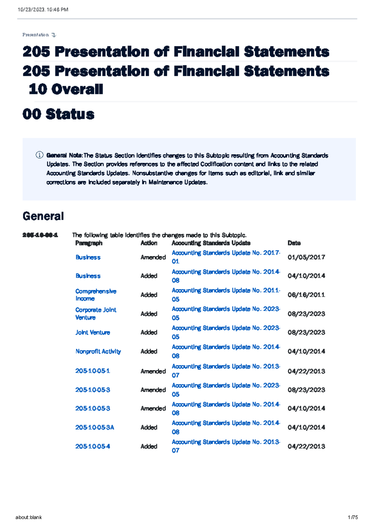 205 Presentation of Financial Statements - The Section provides ...