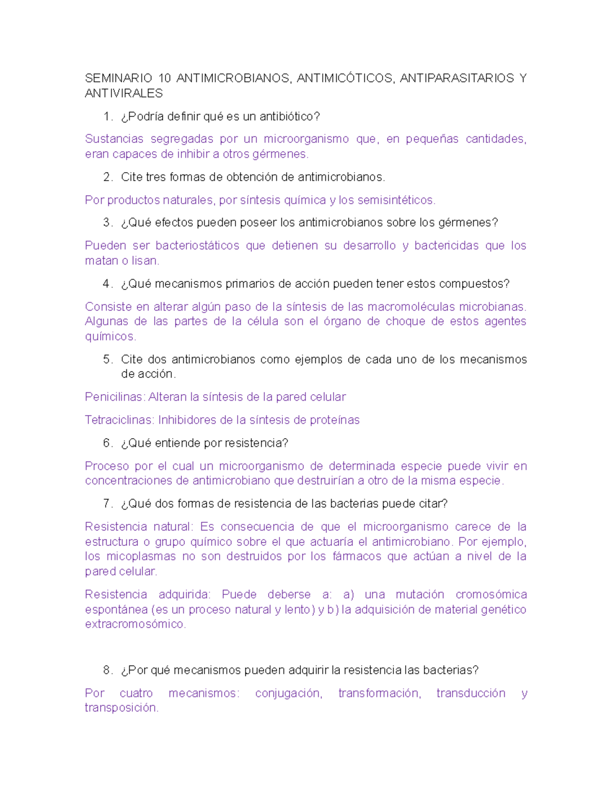 Antimicrobianos, Antimicóticos, Antiparasitarios Y Antivirales - SEMINARIO 10 ANTIMICROBIANOS ...
