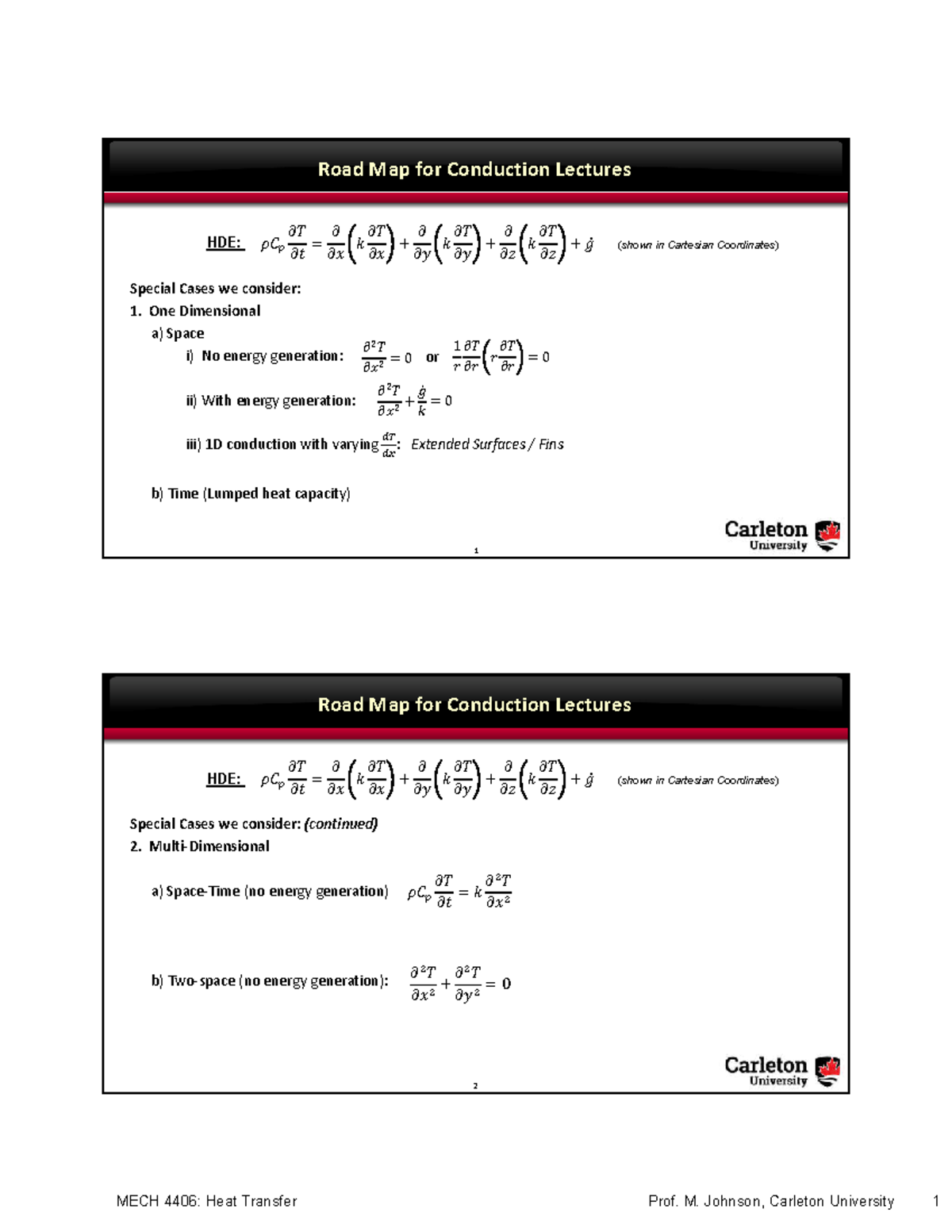 Part I-Lecture 7-Fins - Part I-Lecture 7-Fins - Road Map for Conduction ...
