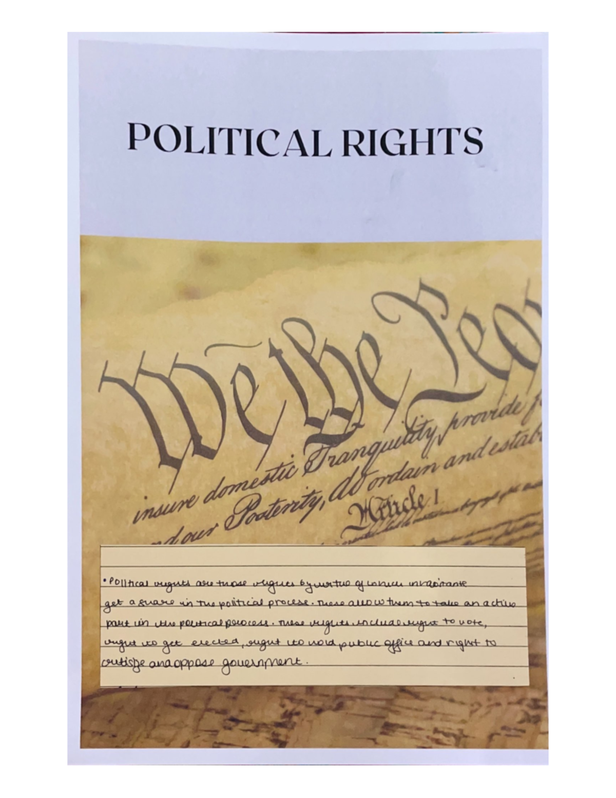 Pol Part 2 - projrvt - POLITICAL RIGHTS me De. Year provide domestic ...