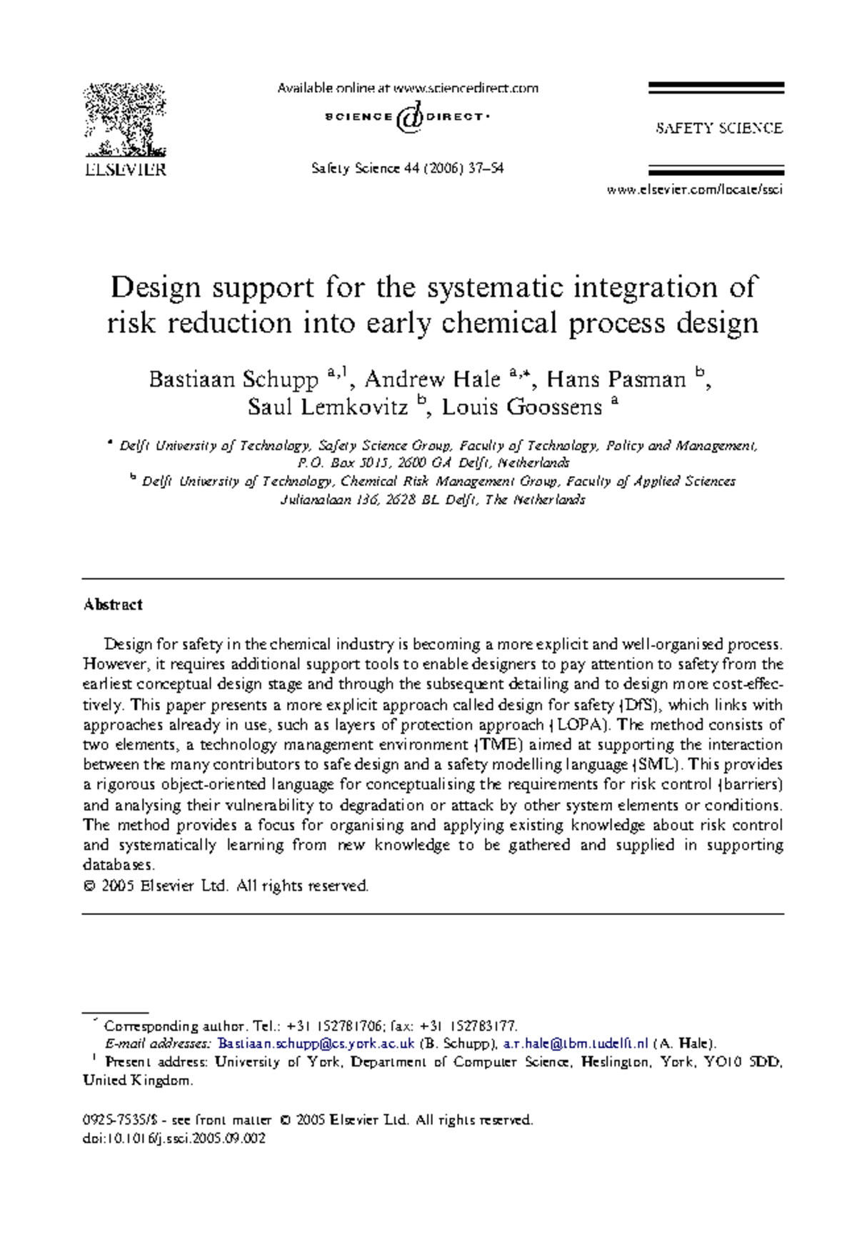 Hazard-Barrier-Target Model description - Design support for the ...