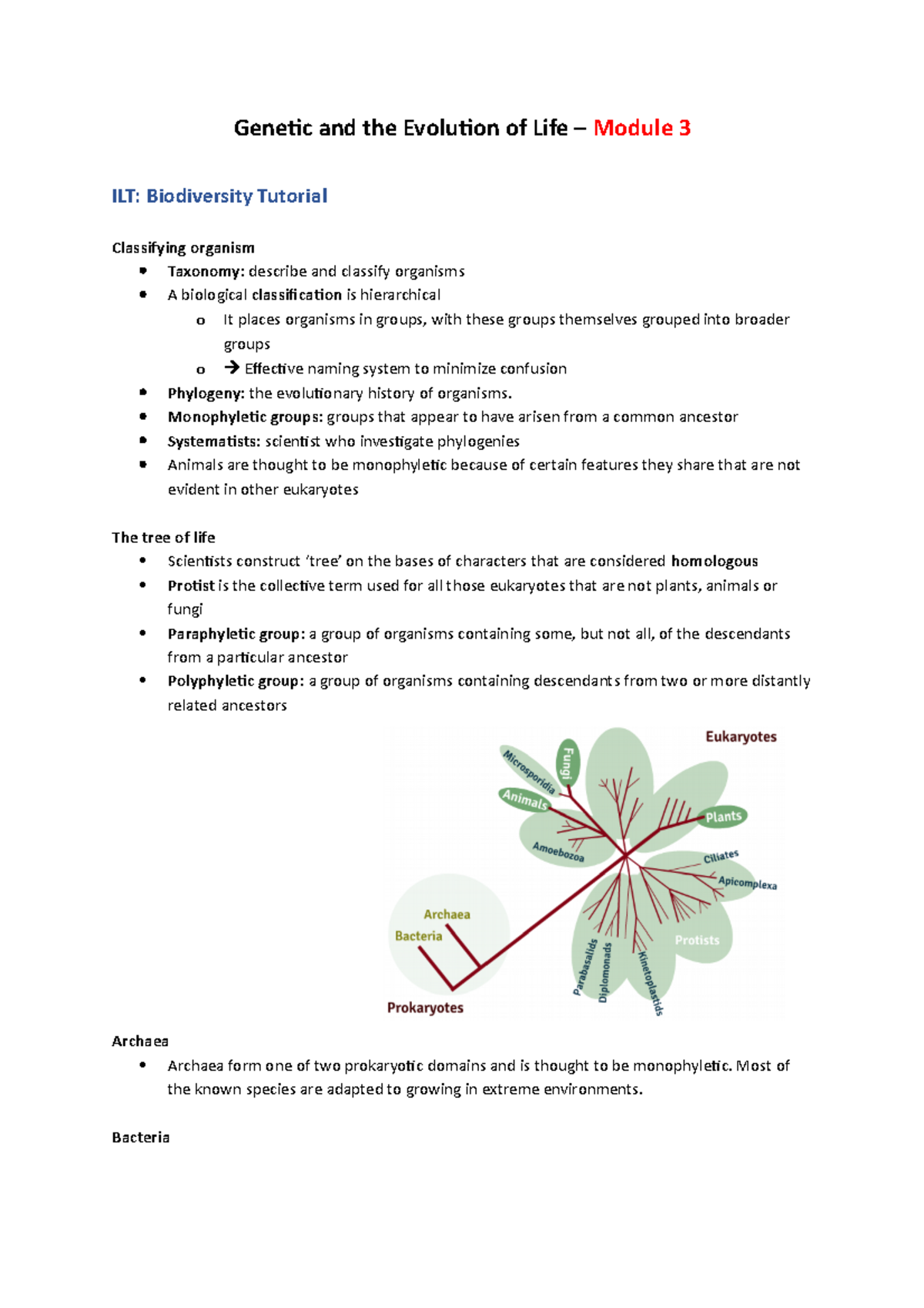 Biology – Genetics & the Evolution of Life Module 3 - Genetic and ehe ...