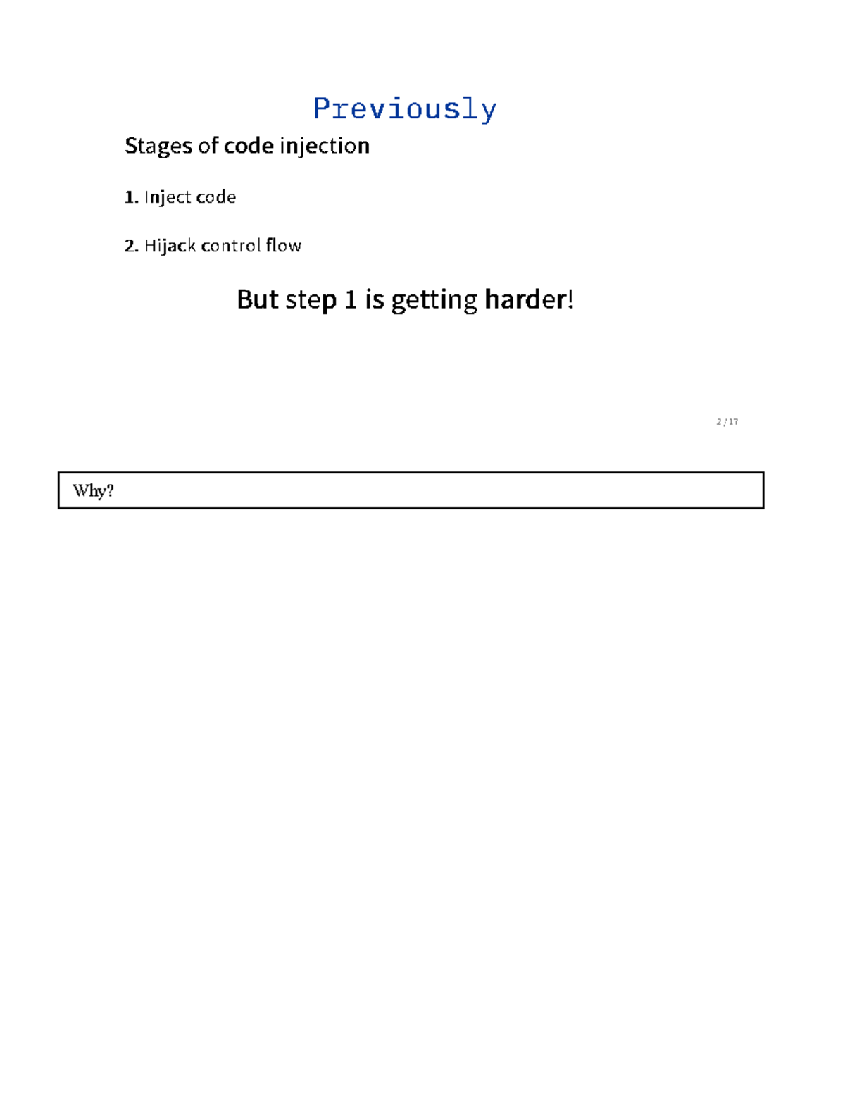 Note-6 - Hijack control flow - PreviouslyPreviously Stages of code ...