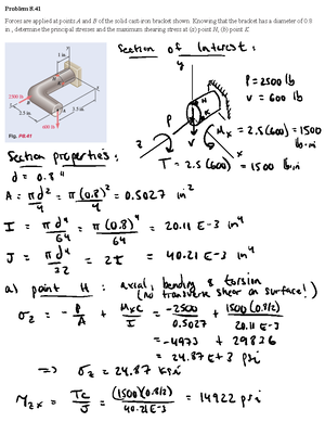 Problem 8 - Problem 8. Several forces are applied to the pipe assembly shown. Knowing that the ...