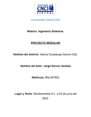 Proyecto Modular Administracion - Universidad Virtual CNCI Materia: Administración II PROYECTO ...
