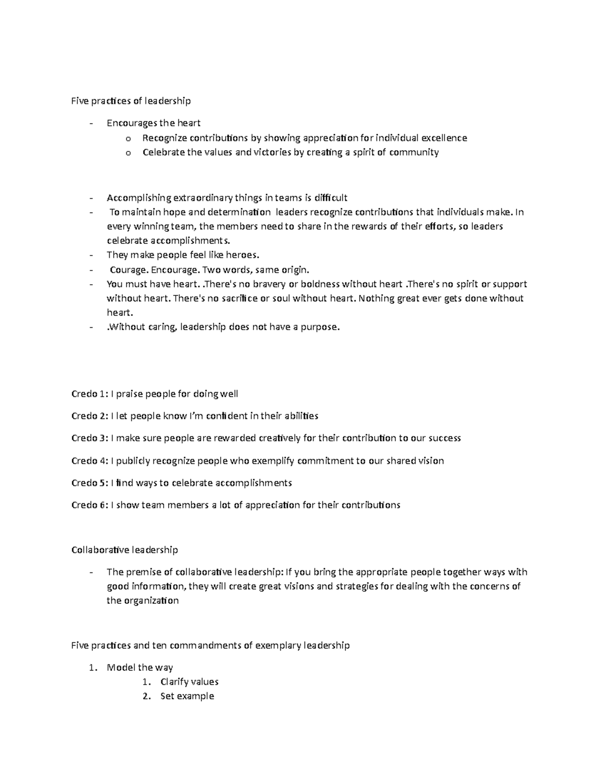 Encourage the Heart - How a leader is encouraging - Five practices of ...