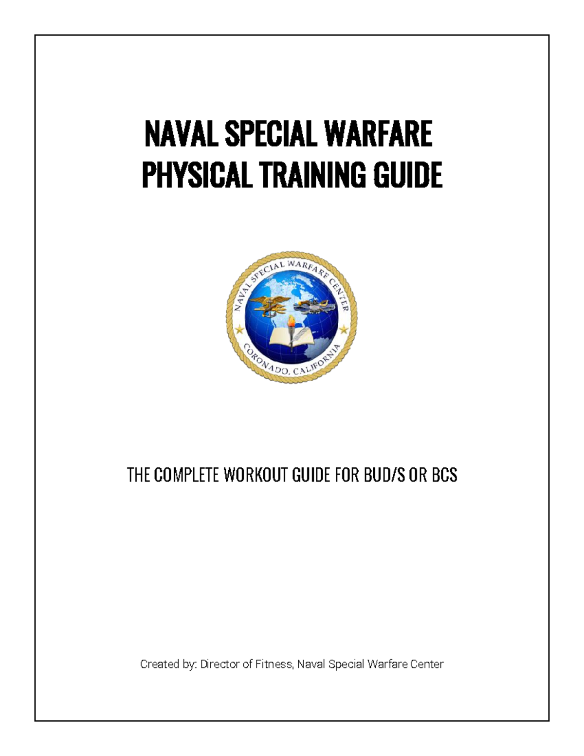 Physical training guide 2020 - NAVAL SPECIAL WARFARE PHYSICAL TRAINING ...