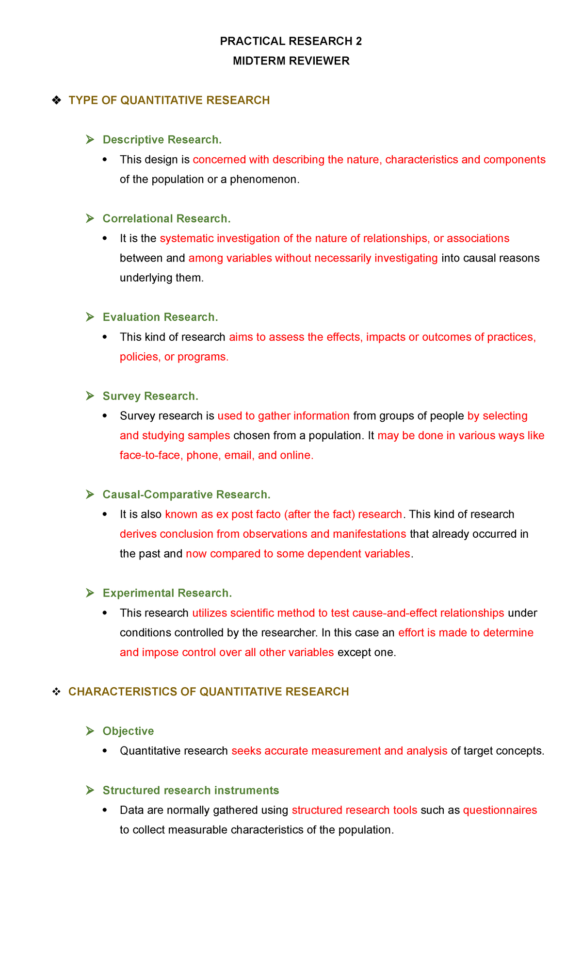 PR2-Midterm-Reviewer - PRACTICAL RESEARCH 2 MIDTERM REVIEWER TYPE OF ...