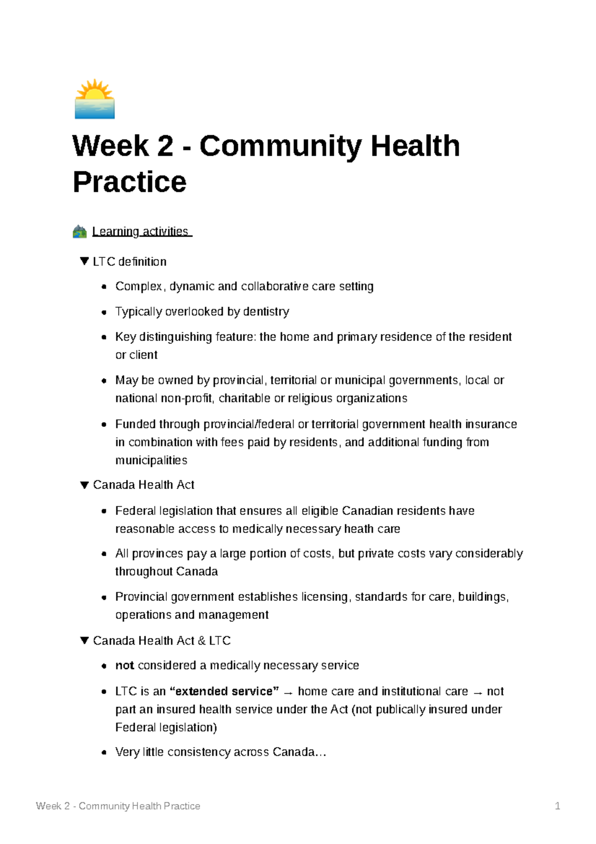 Week 2 - Community Health Practice - 🌅 Week 2 - Community Health ...