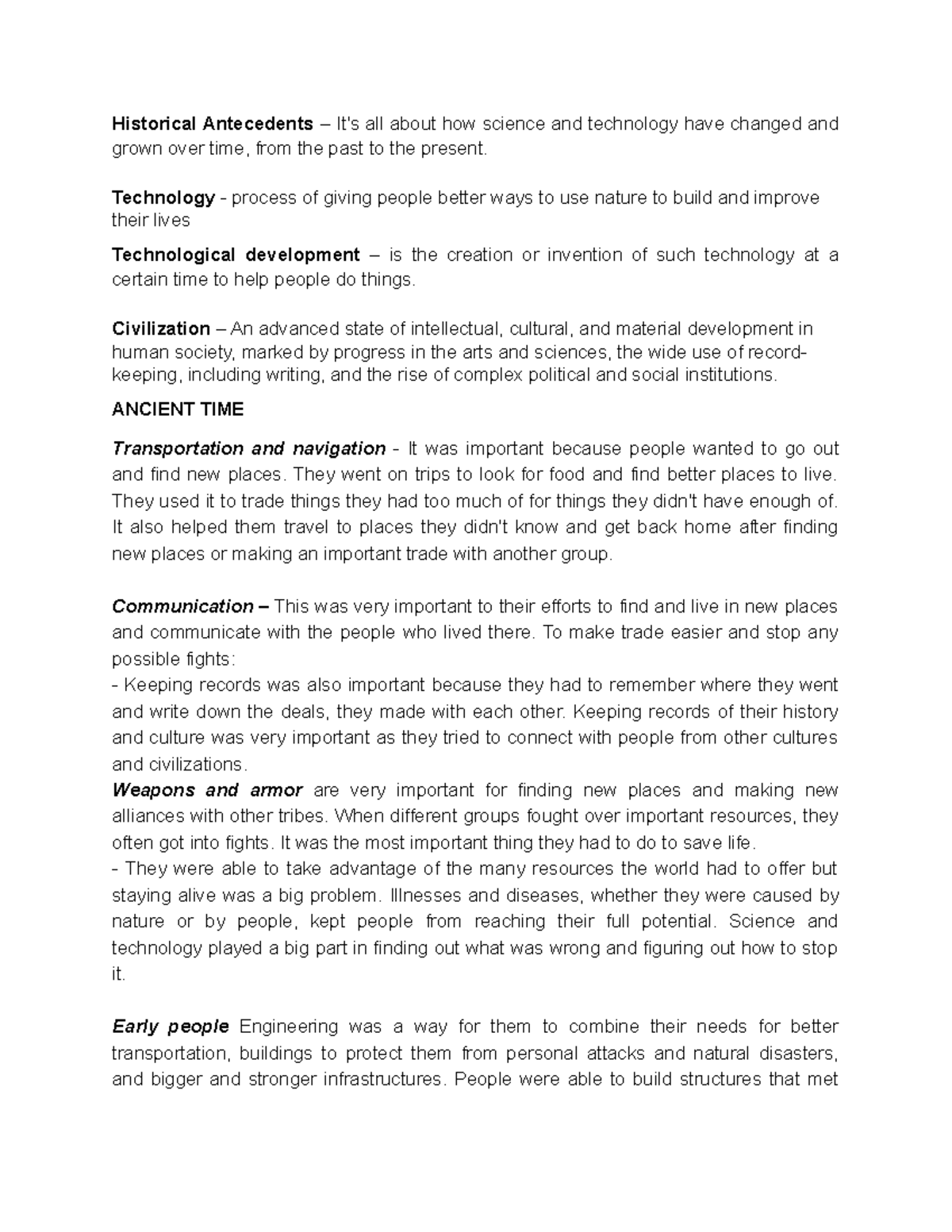 Science-and-technology-notes-week-1 - Historical Antecedents – It's all ...