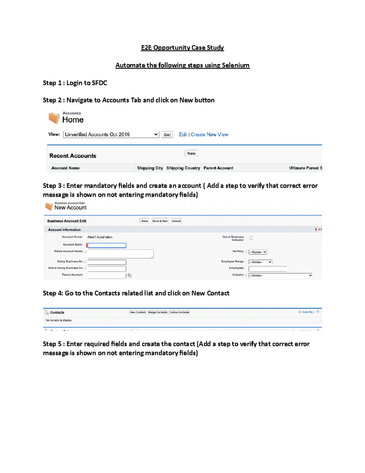 SFDC Project Case study Sales cloud - E2E Opportunity Case Study ...