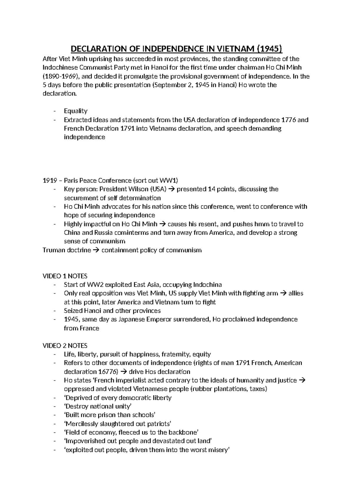 Declaration OF Independence IN Vietnam - DECLARATION OF INDEPENDENCE IN ...