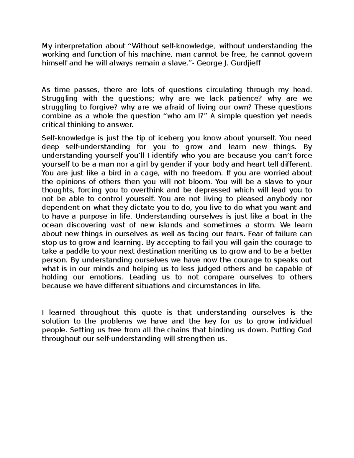 Understanding-the-self - Understanding The Self - TIP - Studocu