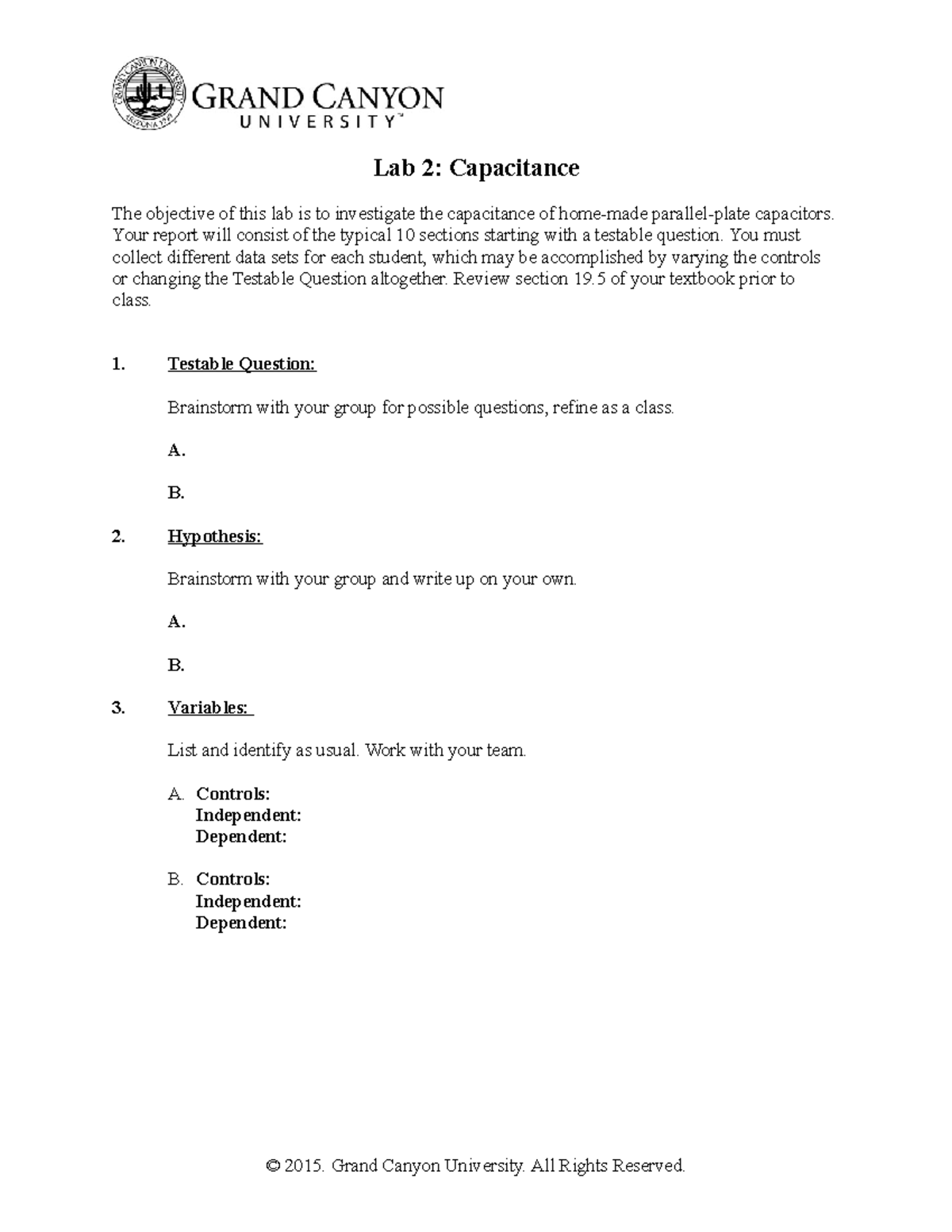 PHY112L - lecture notes for physics - Lab 2: Capacitance The objective ...