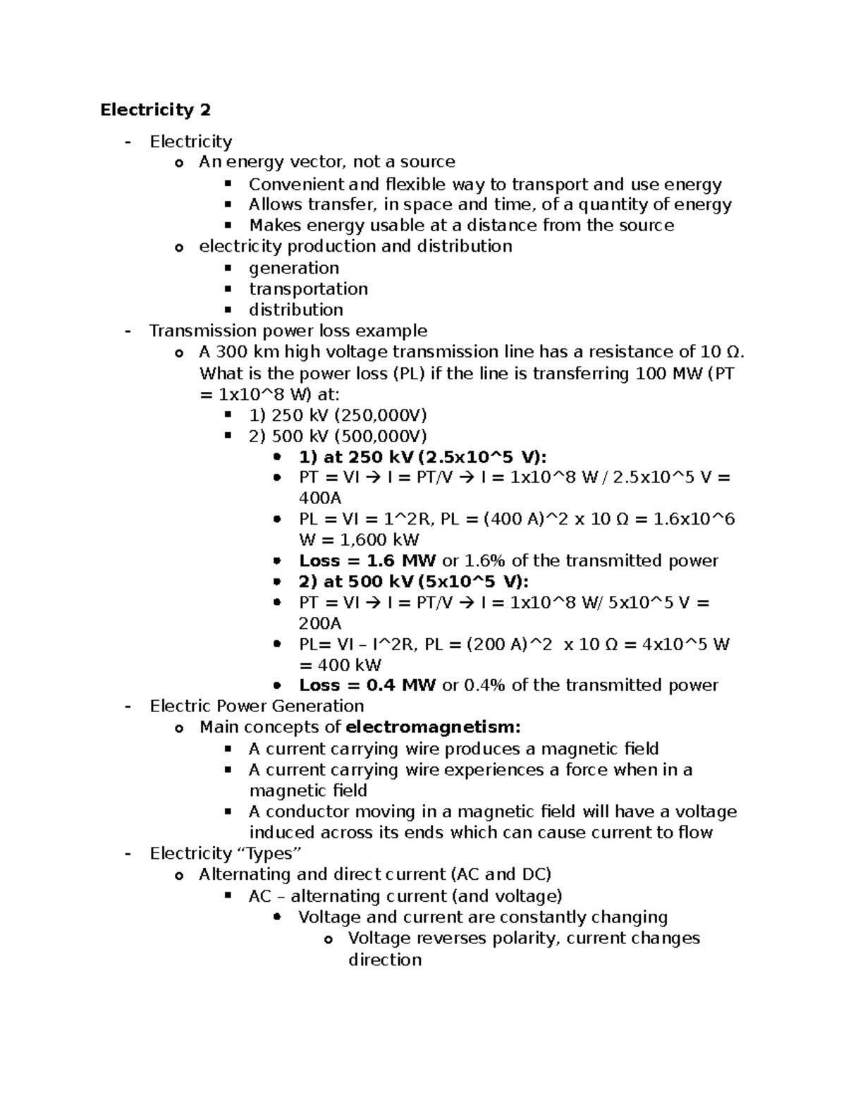 Electricity 2 - Lecture notes from Energy and Environment given by ...