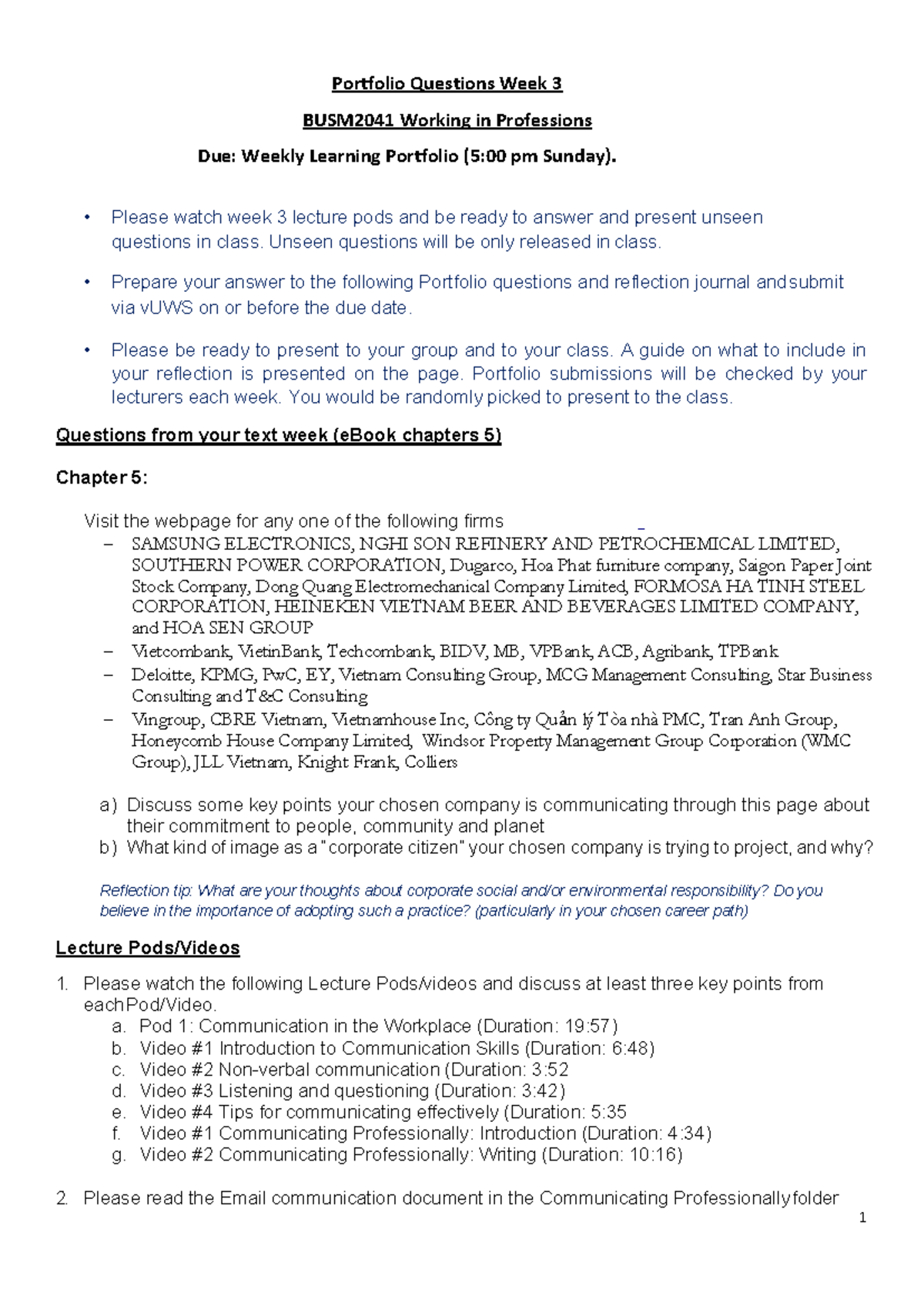 Week 3 Portfolio Questions UEH, T2 2024 edit 1 - Portfolio Questions ...