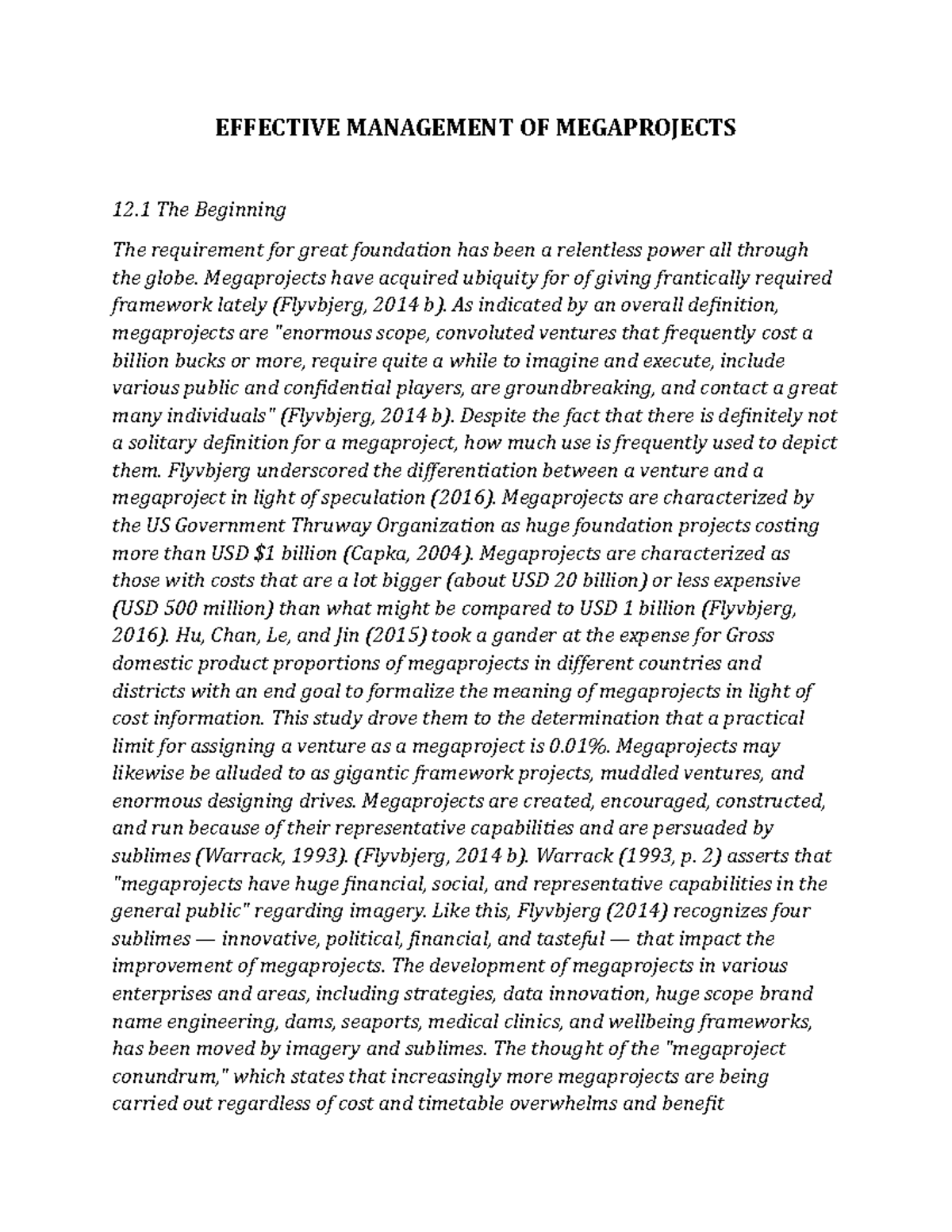 Effective Management OF Megaprojects - EFFECTIVE MANAGEMENT OF ...