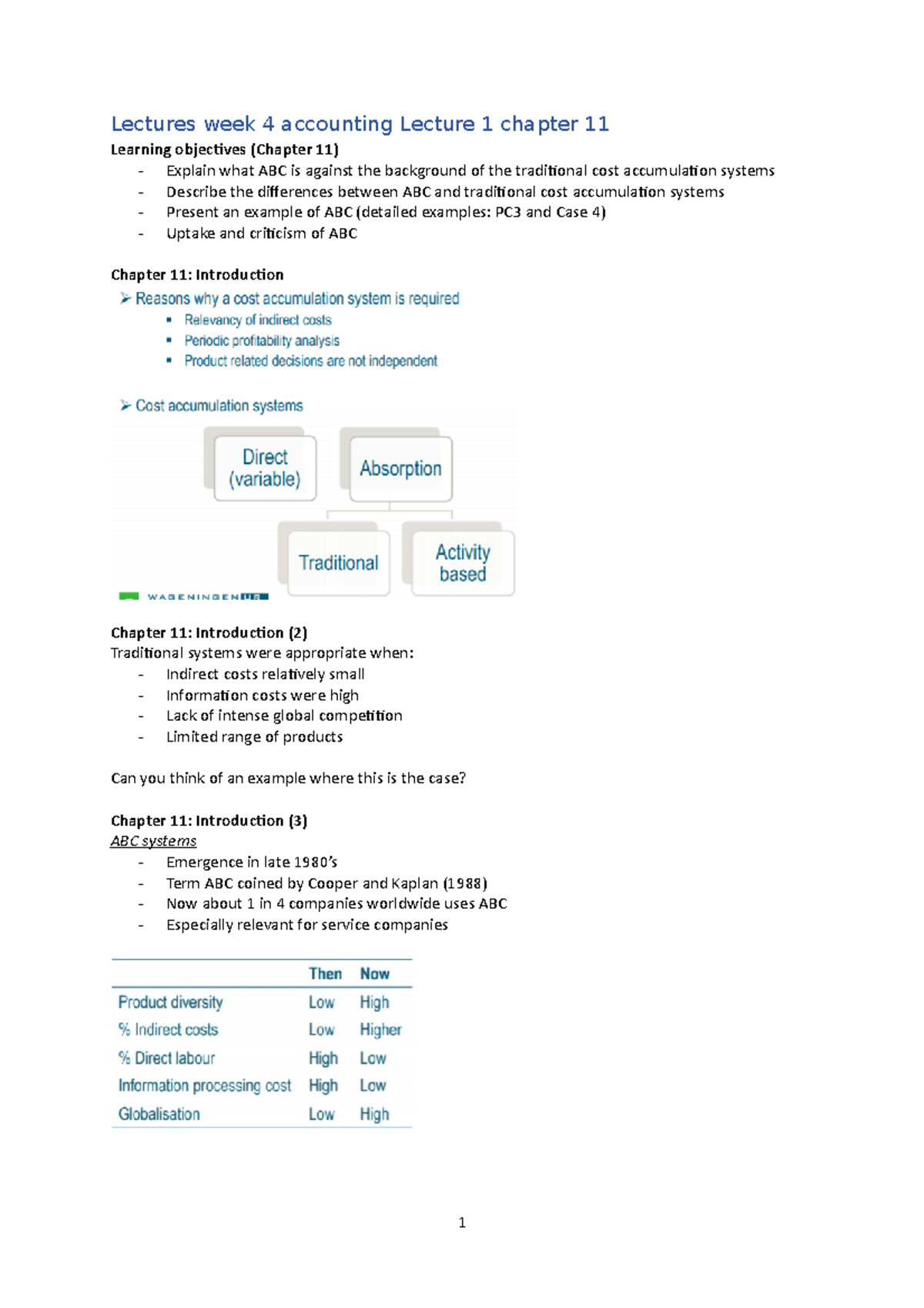 Lectures week 4 accounting - Lectures week 4 accounting Lecture 1 ...