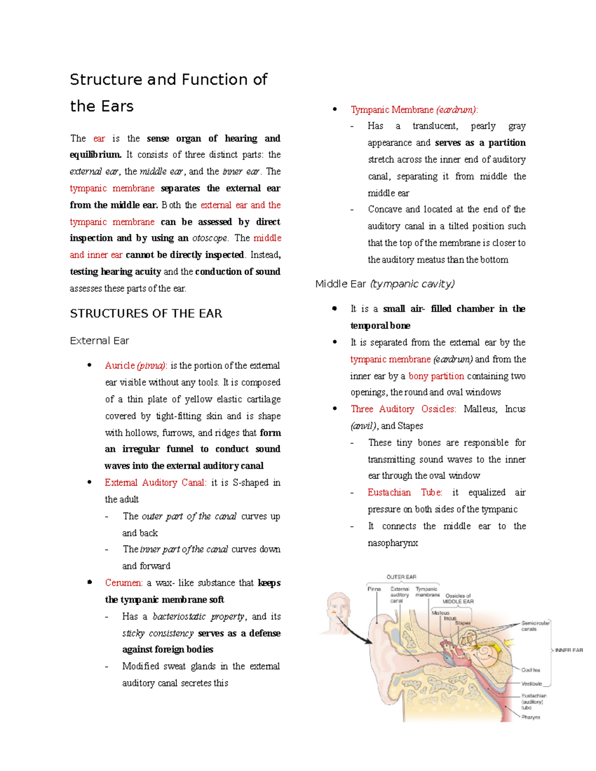 Ear Assessment in Nursing - Structure and Function of the Ears The ear ...